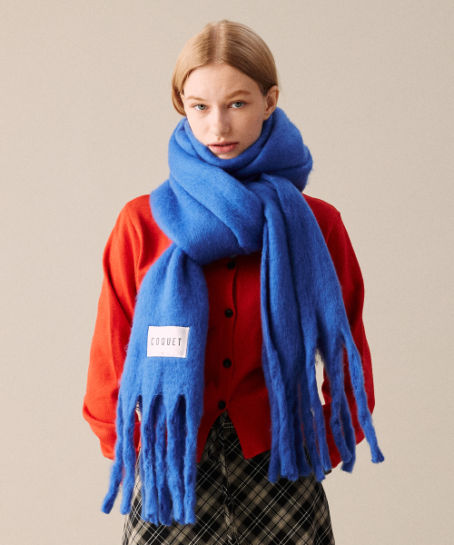 MUSINSA | COQUET HAIRY SOLID LONG MUFFLER COBALT BLUE
