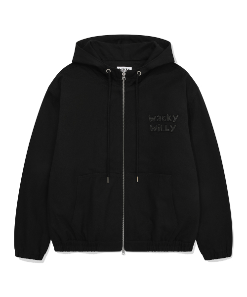 MUSINSA | WACKY WILLY Hooded padded work jacket black