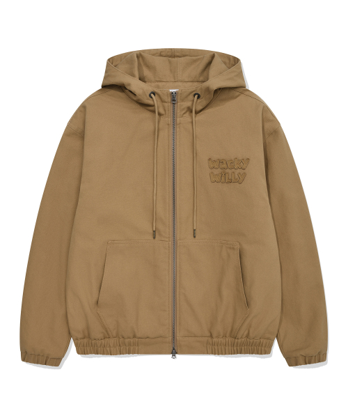 MUSINSA | WACKY WILLY Hooded padded work jacket beige
