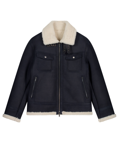 MUSINSA公式 | UNGIMMICK Shearling Trucker / Lamb Skin (Navy)