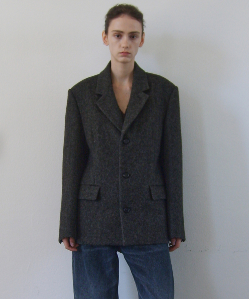 MUSINSA | EN OR THREE BUTTON WOOL SINGLE JACKET - BROWN