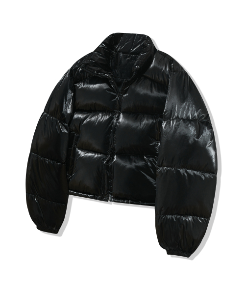 MUSINSA | VIVABROWN 85-VIVA043 Utility Glossy High Neck Crop Short ...