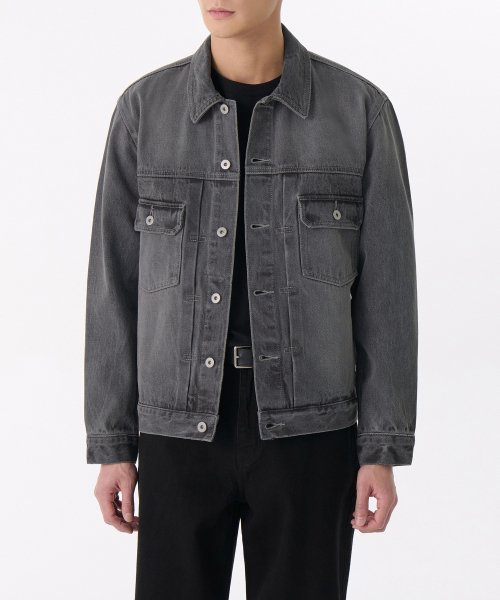 MUSINSA | MUSINSA STANDARD Relaxed Denim Trucker Jacket 2 [Grey]