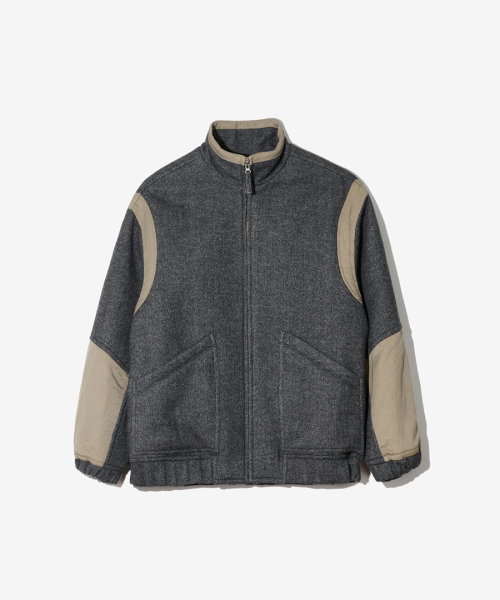 논타입(NONTYPE) MULTI PATCH WOOL HARRINGTON JUMPER (GREY) - 사이즈 & 후기 | 무신사