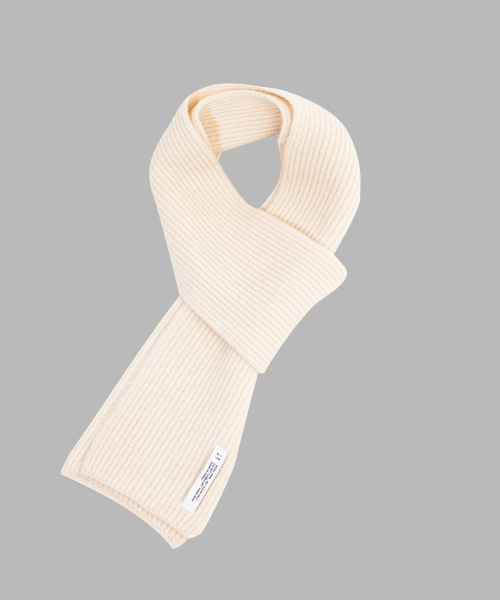 MUSINSA | IL-O-GONG-CHIL 1507 Wool 100 Basic Knit Short Muffler - Ivory