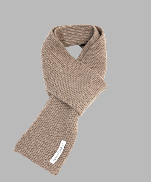 MUSINSA | IL-O-GONG-CHIL 1507 Wool 100 Basic Knit Short Muffler - Brown