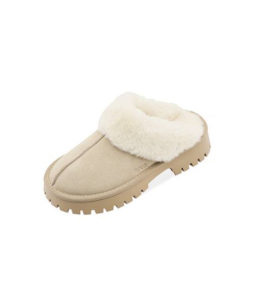 MUSINSA | SPUR Lambs Wool Natural Cowhide Sheepskin Slippers 5cm ...