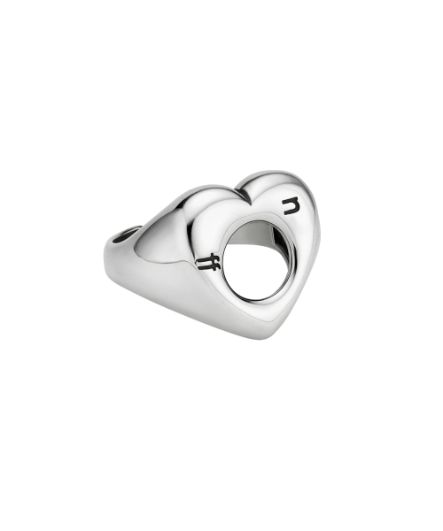 MUSINSA | NFF [silver925] heart void ring-black silver