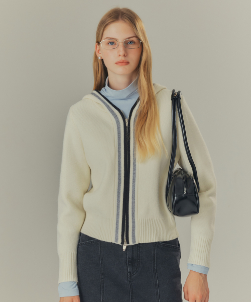 마인드브릿지 우먼(MIND BRIDGE WOMEN) [W]배색후드집업가디건 - 2color MYCD7202 - 사이즈 & 후기 ...