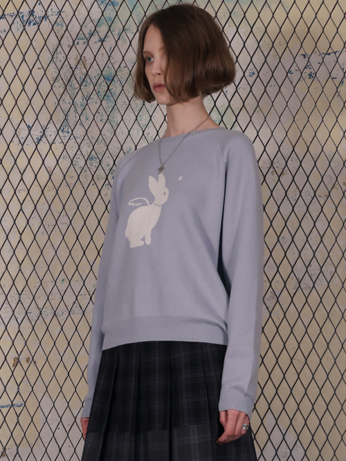 MUSINSA | REHEAT Rabbit Angel Knit_Blue