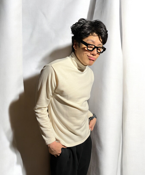 MUSINSA | BORN SLIPPY Soft Fleece Half Turtle Neck Knit (Ivory)