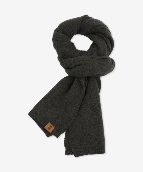 MUSINSA | HARDCORE HAPPINESS Simple Patch Wool Muffler_Charcoal