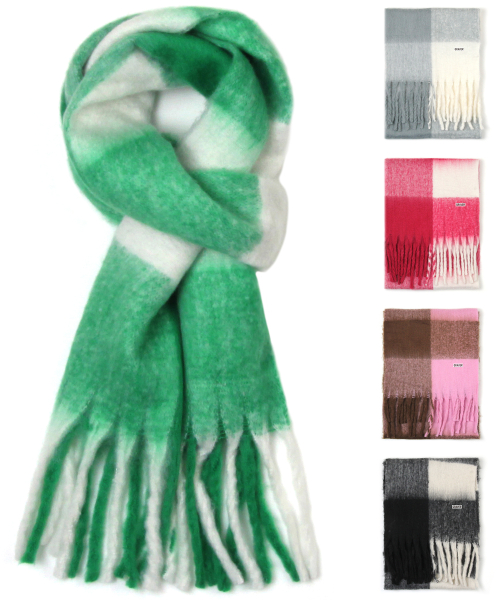 MUSINSA公式 | GRAVER [UNISEX] Logo embroidery big check bold long muffler ...