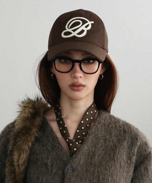 MUSINSA | BADBLOOD Classic B Logo Wool Ball Cap - Brown