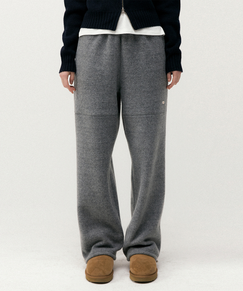 MUSINSA | LOEIL Two-Way Buckle Wide Sweatpants - Charcoal