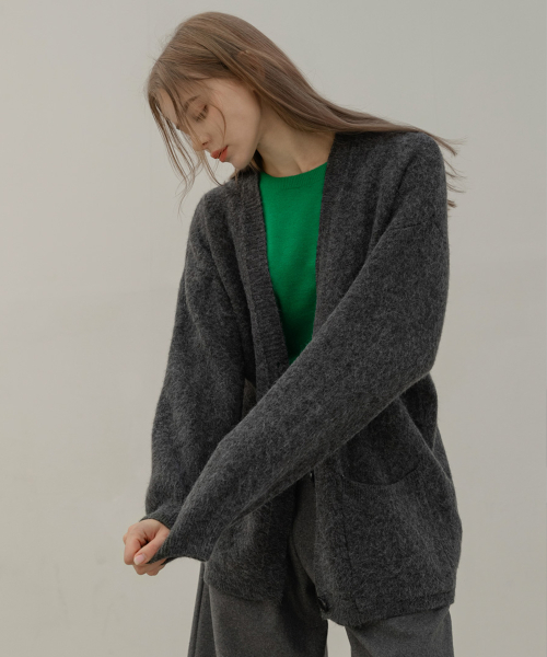 논앤논(NON AND NON) BASIC OVER FIT KNIT CARDIGAN_NWCA4168 (CHARCOAL) - 사이즈 ...