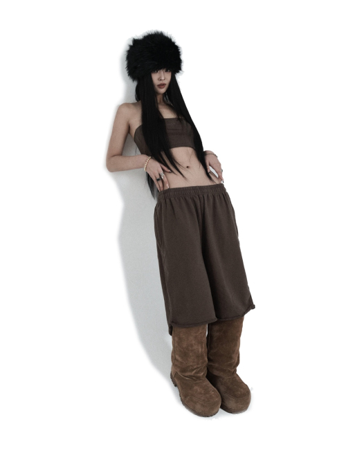 MUSINSA | ODOR Molly bermuda pants in dusty brown