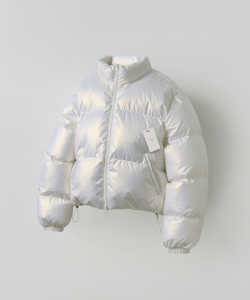 MUSINSA公式 | MIS PRODUCT Glossy Puffer Crop Short Padding (Woman)_Ivory