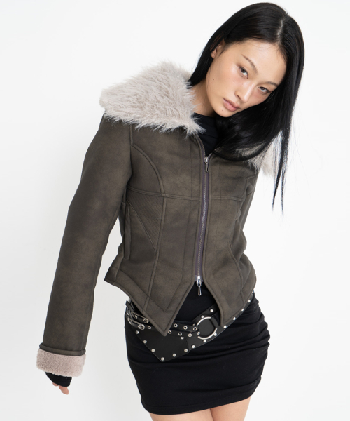 MUSINSA | 2000ARCHIVES ALEX FUR MUSTANG JACKET (KHAKI)