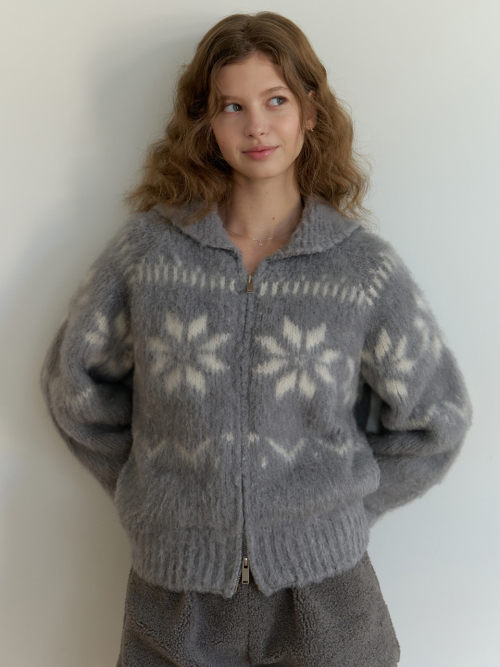 리엘(RE L) Snowball knit cardigan (gray) - 사이즈 & 후기 | 무신사