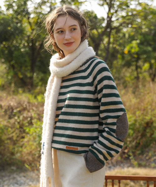 MUSINSA | PIGMENT Boca Dangara Patch Round Neck Knit