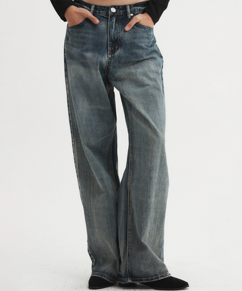MUSINSA | DNSR WOMEN Signature wide denim pants vintage blue