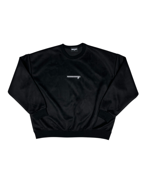 MUSINSA | BORN SLIPPY No Heart Suede Sweatshirts (Black)