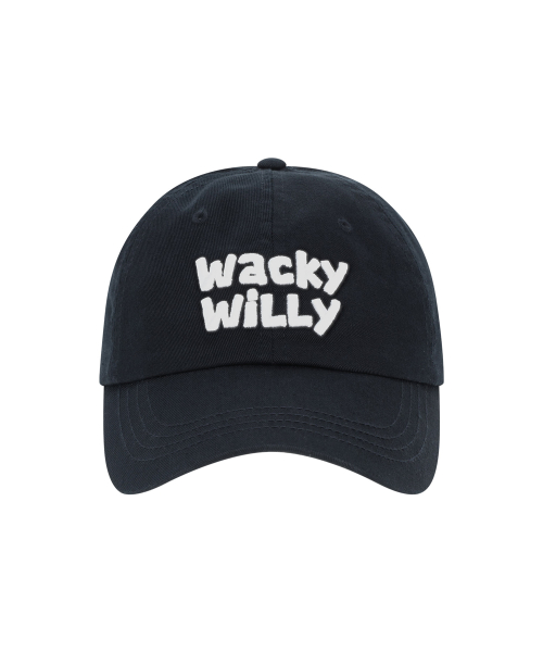 MUSINSA | WACKY WILLY Wakiwilly Typo Ball Cap Black