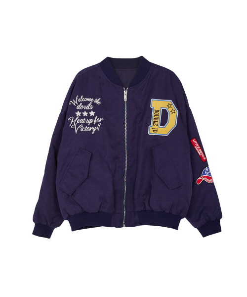 MUSINSA | DOUBLE JD Baseball MA-1 Flight Jacket (Navy)