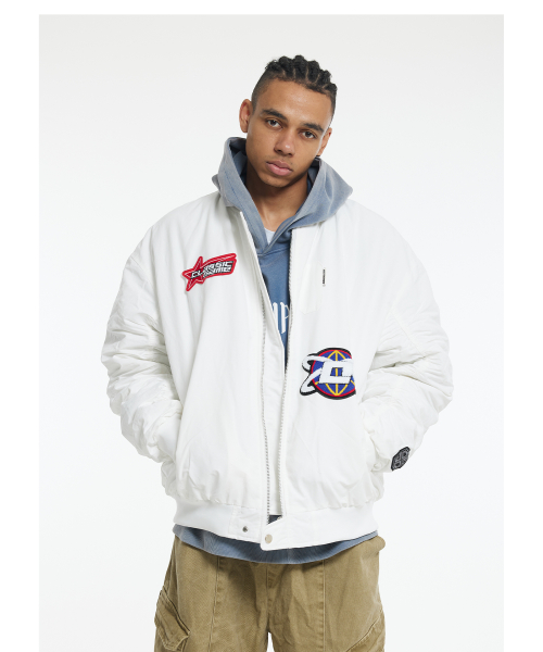 MUSINSA | DOUBLE JD Classic Game MA-1 Flight Jacket (White)