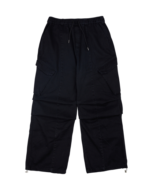 MUSINSA | DOUBLE JD Cotton diagonal pocket cargo pants (black)