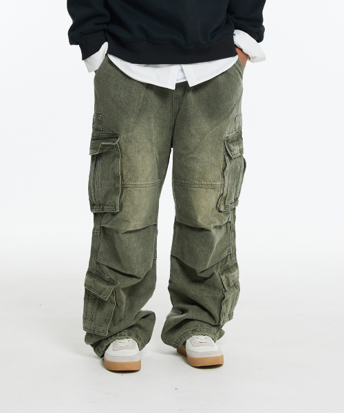 MUSINSA | DOUBLE JD Denim Quadra Cargo Pants (Khaki)