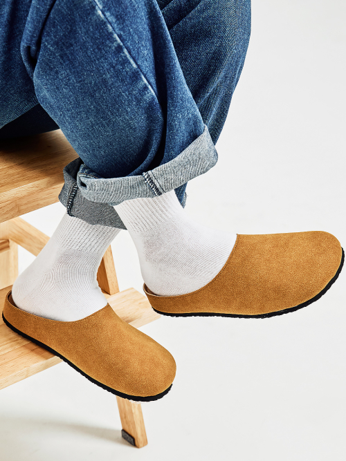 MUSINSA | BSQT BY CLASSY GO18 Breton Simple Mule Suede Slippers