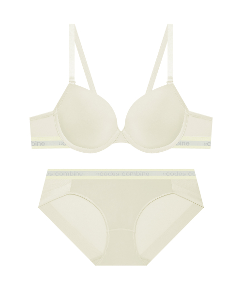 MUSINSA公式 | CODESCOMBINE INNERWEAR Essential Bra Panty Set_Cream