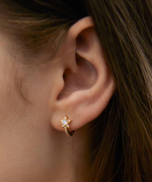 MUSINSA公式 | TATIANA (Silver 925) Solar Glow Hoop Earrings EC3162