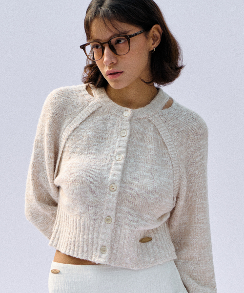 MUSINSA | BITTERCELLS Rouse Knit Cardigan-Beige