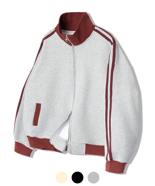 MUSINSA | UNDEROFF Double cotton line track jersey jacket 3 colors