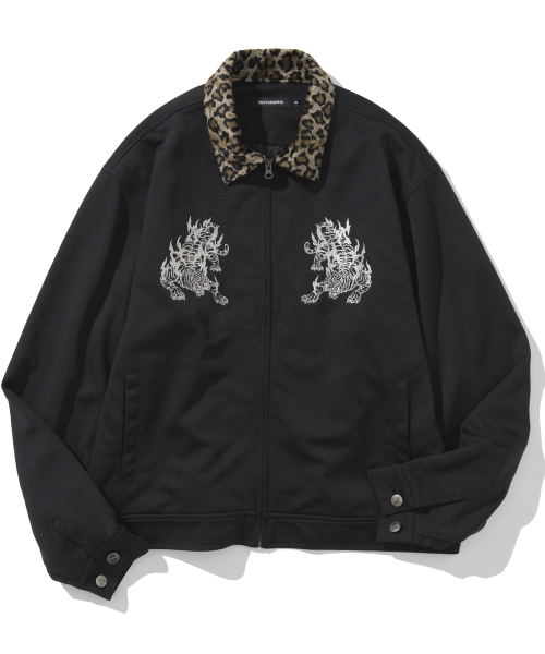 MUSINSA | NOT4NERD Tiger Leopard Jersey Jacket - Black