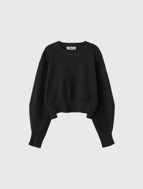 MUSINSA | GENERAL IDEA Structured Knit Man to Man [CHARCOAL] / WBE1L05505