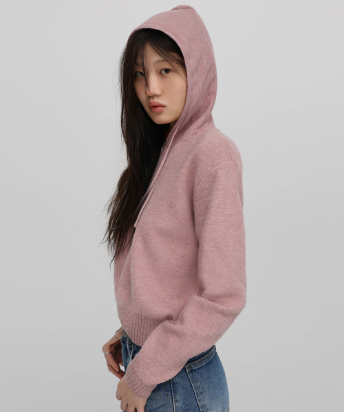 MUSINSA | CHICKS Caden Hood Knit Pink