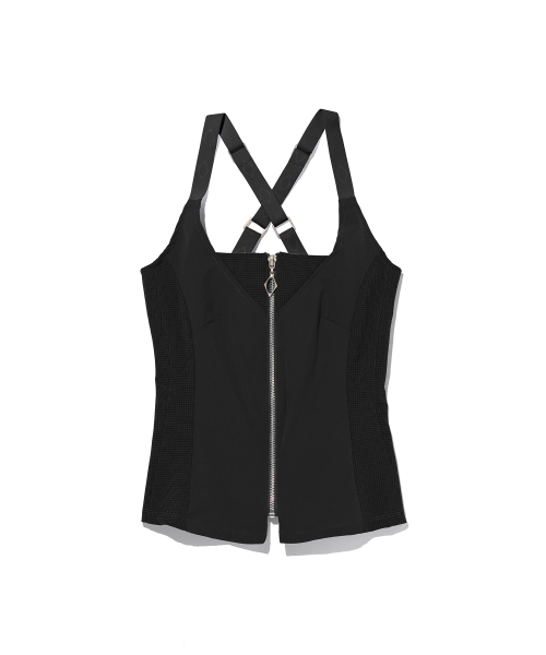 미스치프(MISCHIEF) STRAP ZIP UP SLEEVELESS_BLACK - 사이즈 & 후기 | 무신사