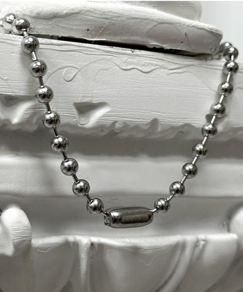 MUSINSA | BLESSED BULLET 6MM BALL CHAIN NECKLACE-SILVER