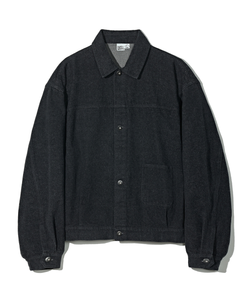 MUSINSA | PARTIMENTO Brushed denim trucker jacket black