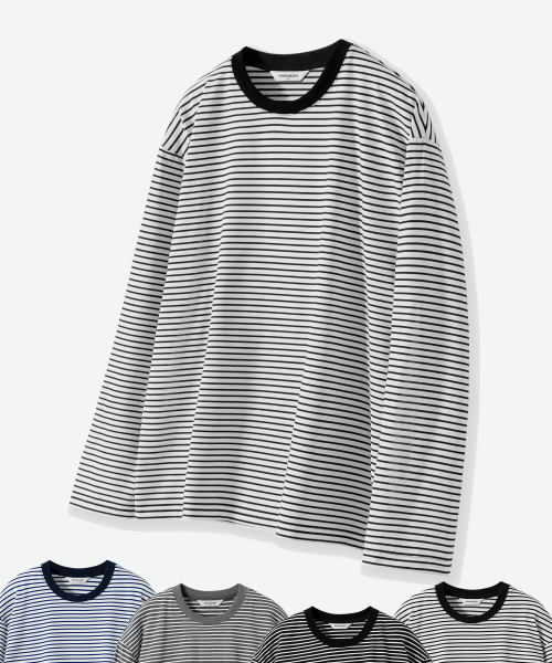 브렌슨(BRENSON) 루즈핏 스트라이프 긴팔티 ( 4Color ) - 사이즈 & 후기 | 무신사