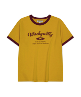 WACKY WILLY 女款印花撞色短袖 T 恤（芥末黃） (Creatrip)
