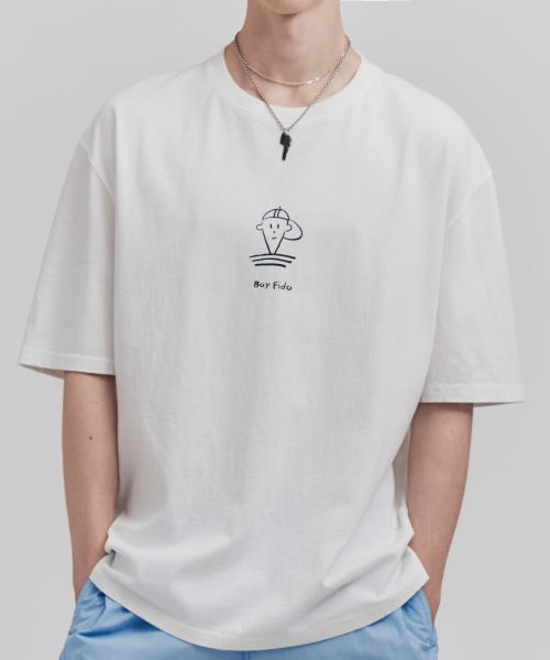 피도디도(FIDO DIDO) Boy Fido Tee White : Black - 사이즈 & 후기 | 무신사