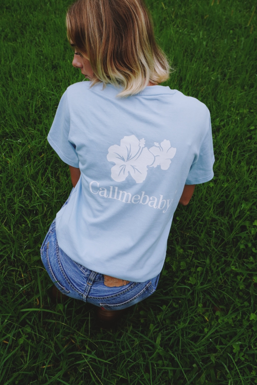 콜미베이비(CALL ME BABY) Aloha Bloom Tee_Sky Blue - 사이즈 & 후기 | 무신사