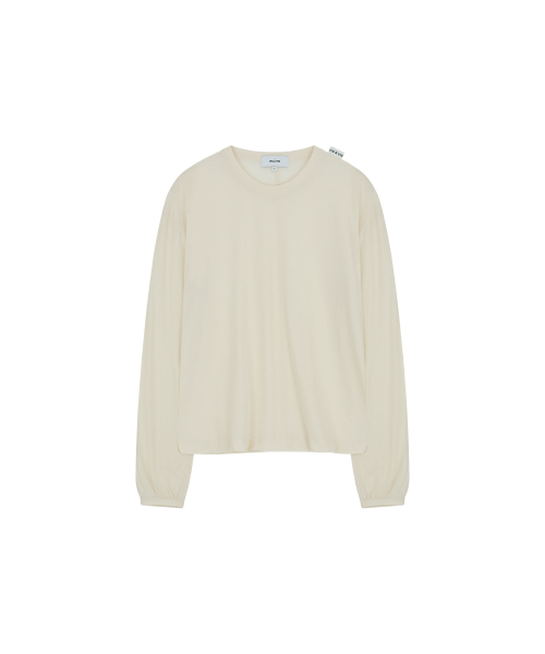 비자비(VIS A VIS) COTTON LS CENTER BACK SEAM TEE SHIRT W. GATHERED SLV ...