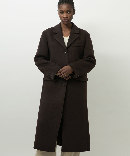 러프사이드 화이트라벨(ROUGH SIDE WHITE LABEL) Chesterfield Coat Dark Brown - 사이즈 ...