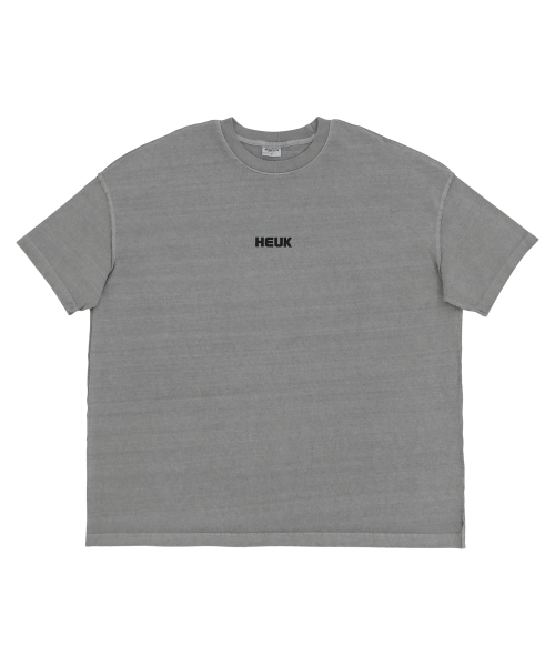흑웨어(HEUK WEAR) HEUK 피그먼트 백로고 세미오버핏 반팔(그레이) - 사이즈 & 후기 | 무신사